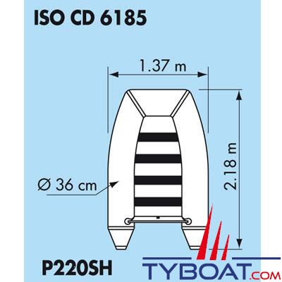 Plastimo - Annexe série Raid II - P220SH - 2.20 m - Charge maxi 280 Kg ...