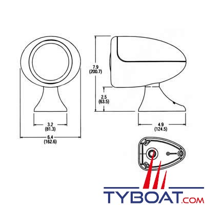 Jabsco - Projecteur motorisé 155SL 12 Volts avec tableau de commande Ø ...