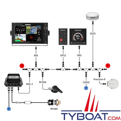 SIMRAD - Télécommande SIMRAD OP12 pour pilote automatique AC12/AC42/NAC ...