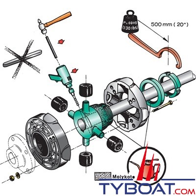 VETUS - KO53 - Type 6 arbre Ø 35 mm VETUS KO53 - TYBOAT.COM