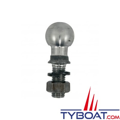 Boule d'attelage à vis Ø 50mm rotule droite filetage Ø24 mm x longueur ...